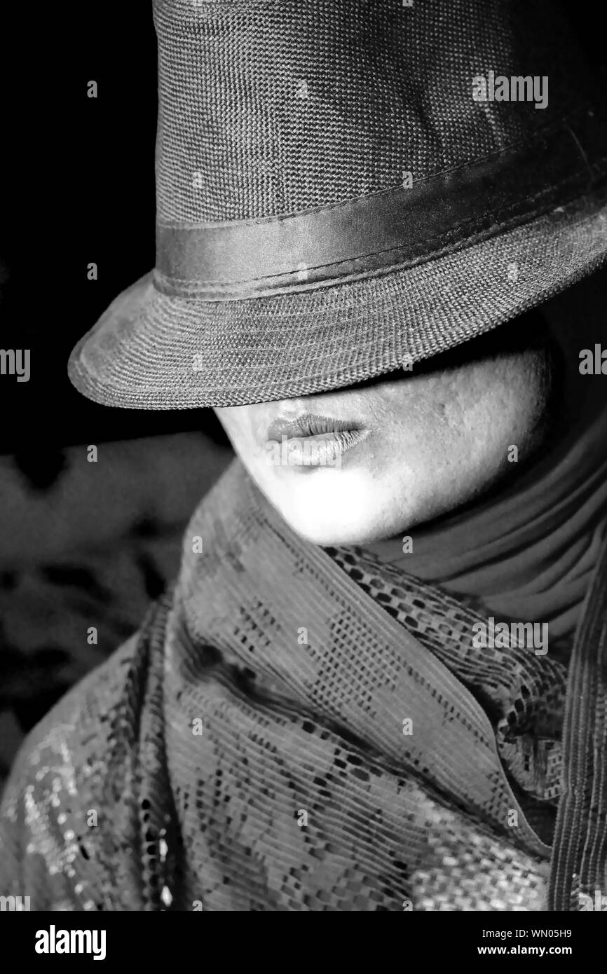 Hat covering face hi-res stock photography and images - Alamy