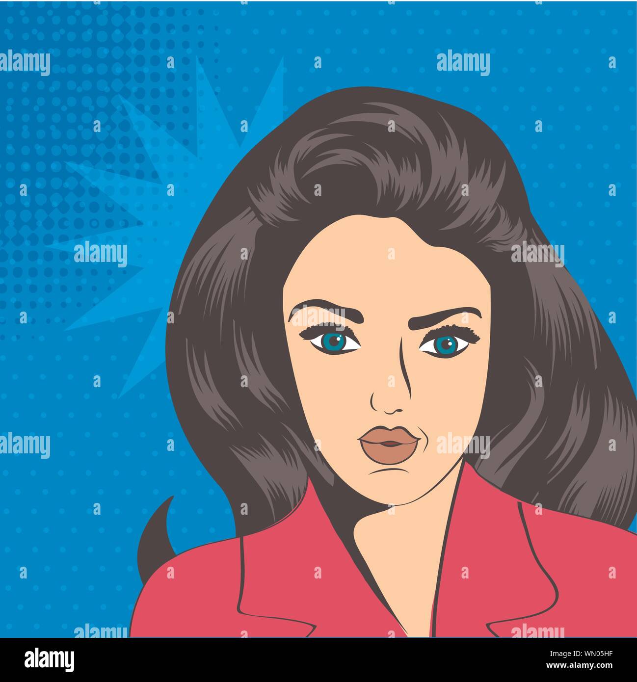 cute retro woman in comics style Stock Vector Image & Art - Alamy