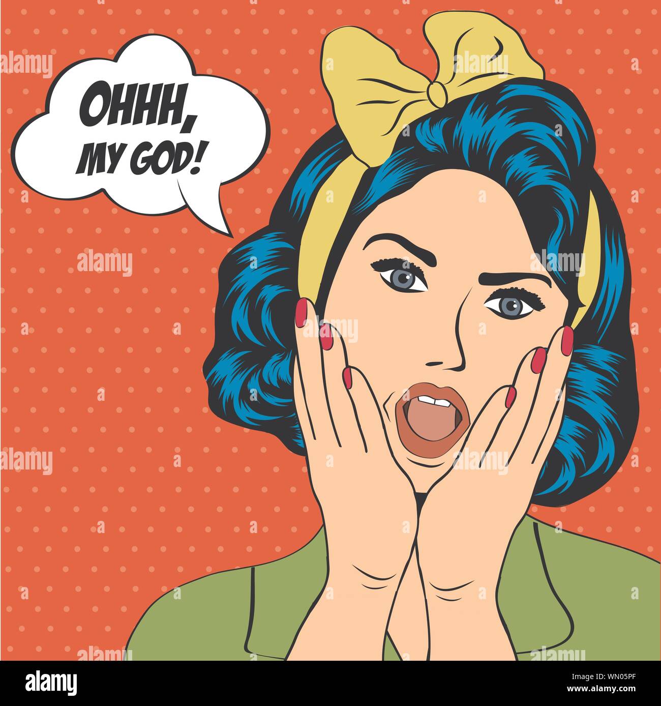 cute retro woman in comics style Stock Vector Image & Art - Alamy