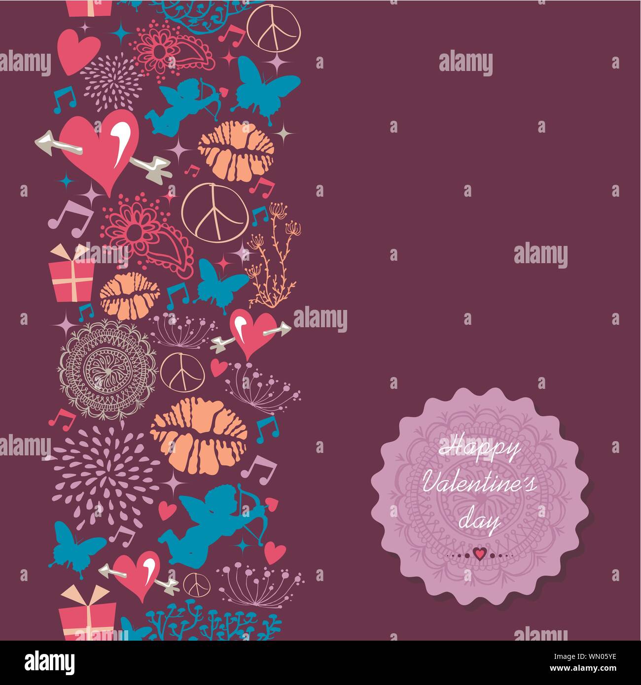 Happy valentines day music Stock Vector Images - Alamy