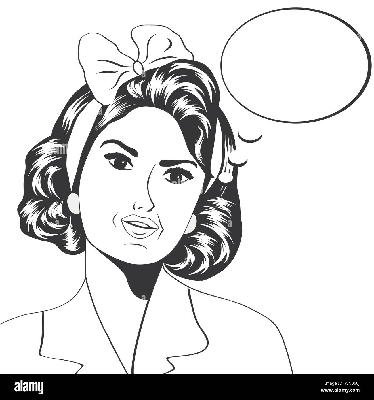 cute retro woman in comics style Stock Vector Image & Art - Alamy