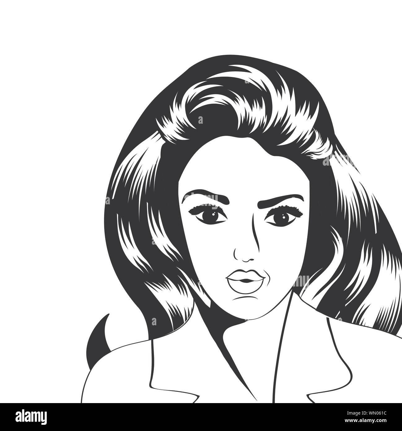 cute retro woman in comics style Stock Vector Image & Art - Alamy