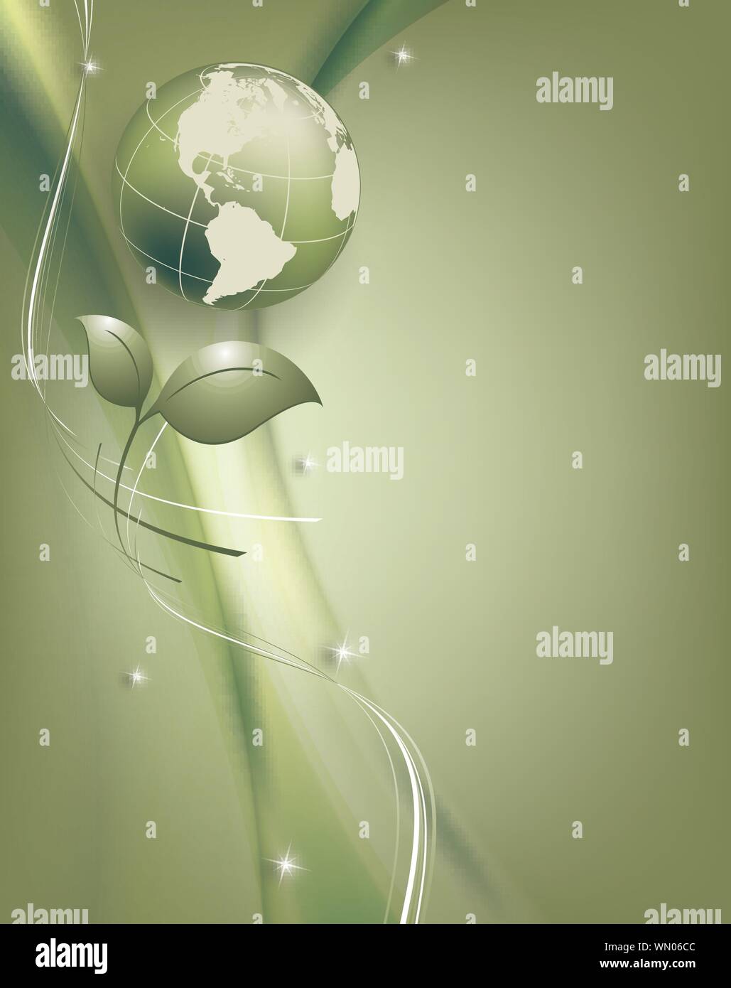 floral environmental vector frame with globe Stock Vector Image & Art ...
