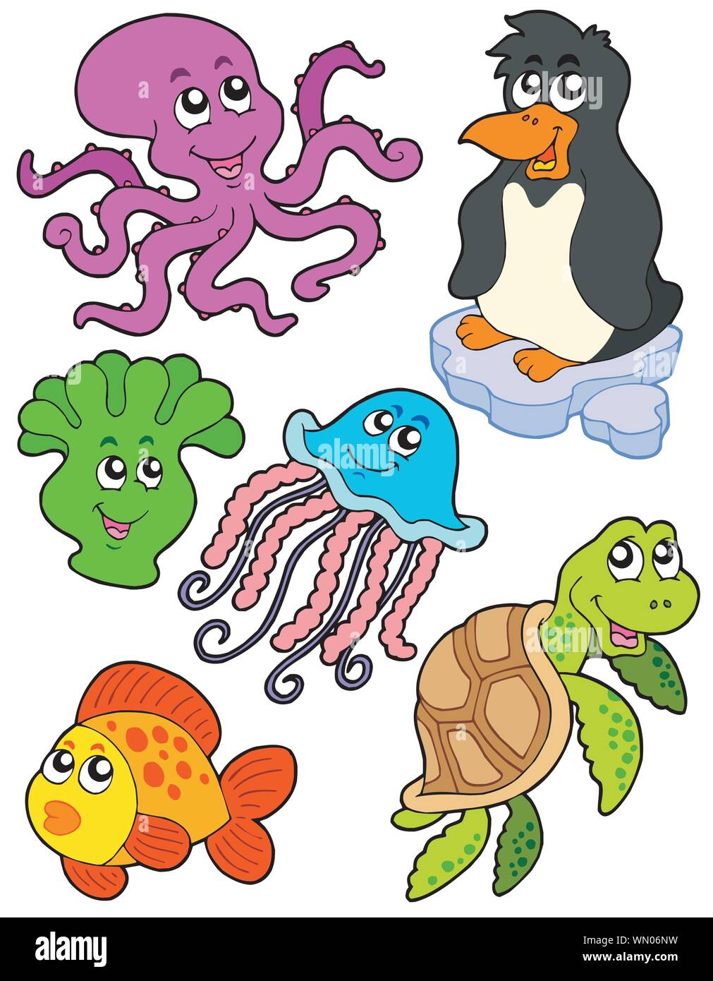Aquatic animals collection 2 Stock Vector Image & Art - Alamy
