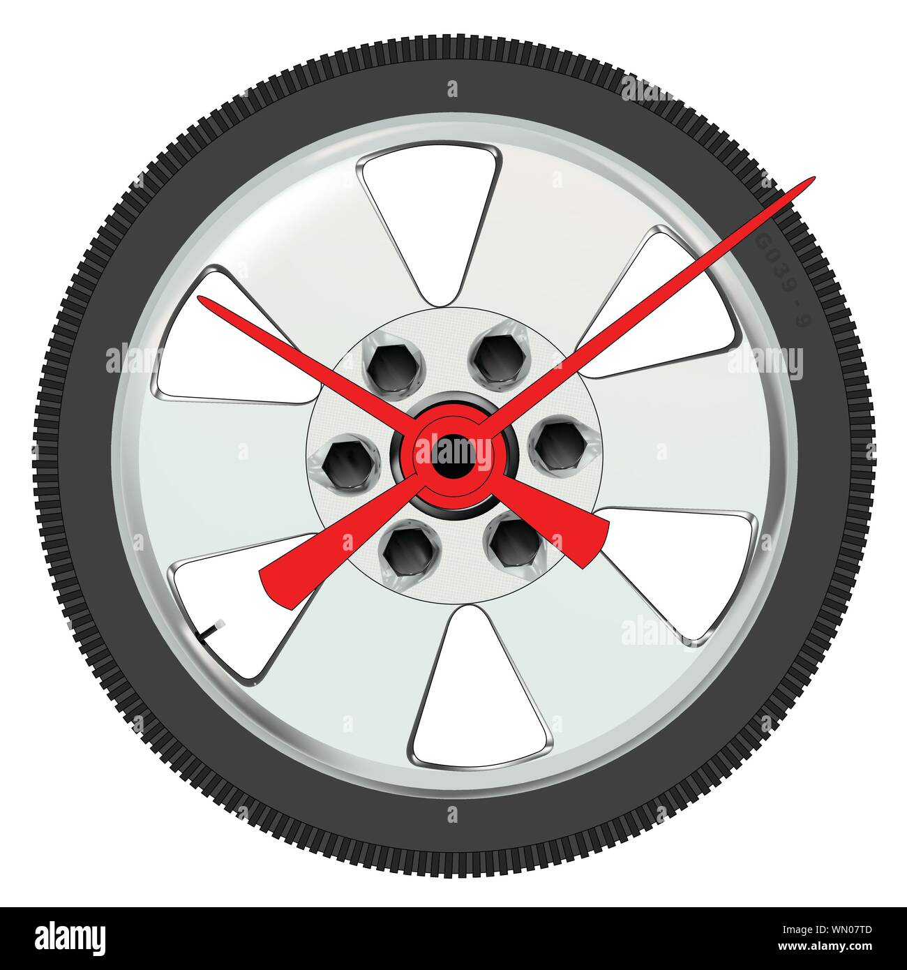 Auto Wheel Clock Face Stock Vector Image & Art - Alamy