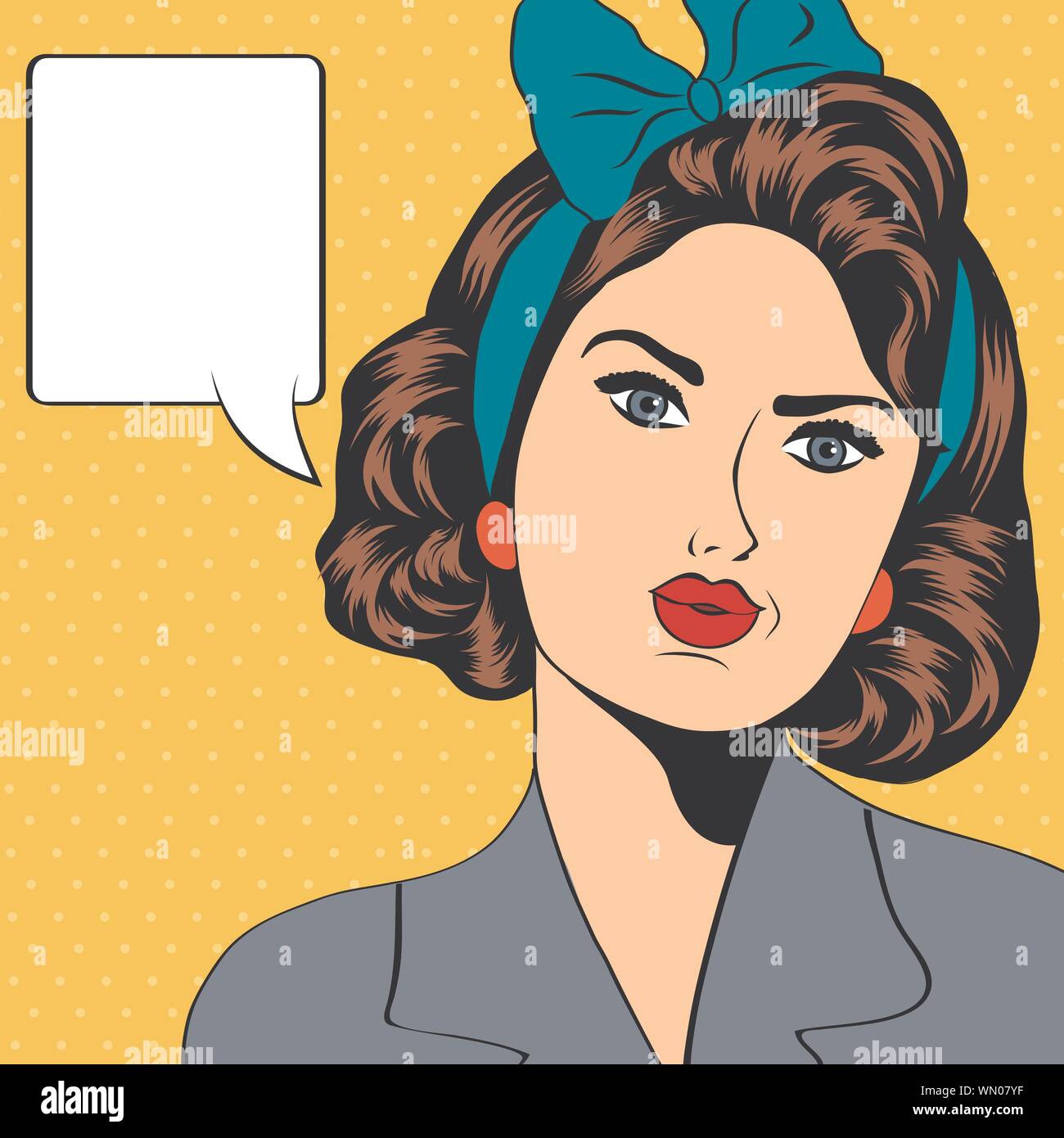 cute retro woman in comics style Stock Vector Image & Art - Alamy