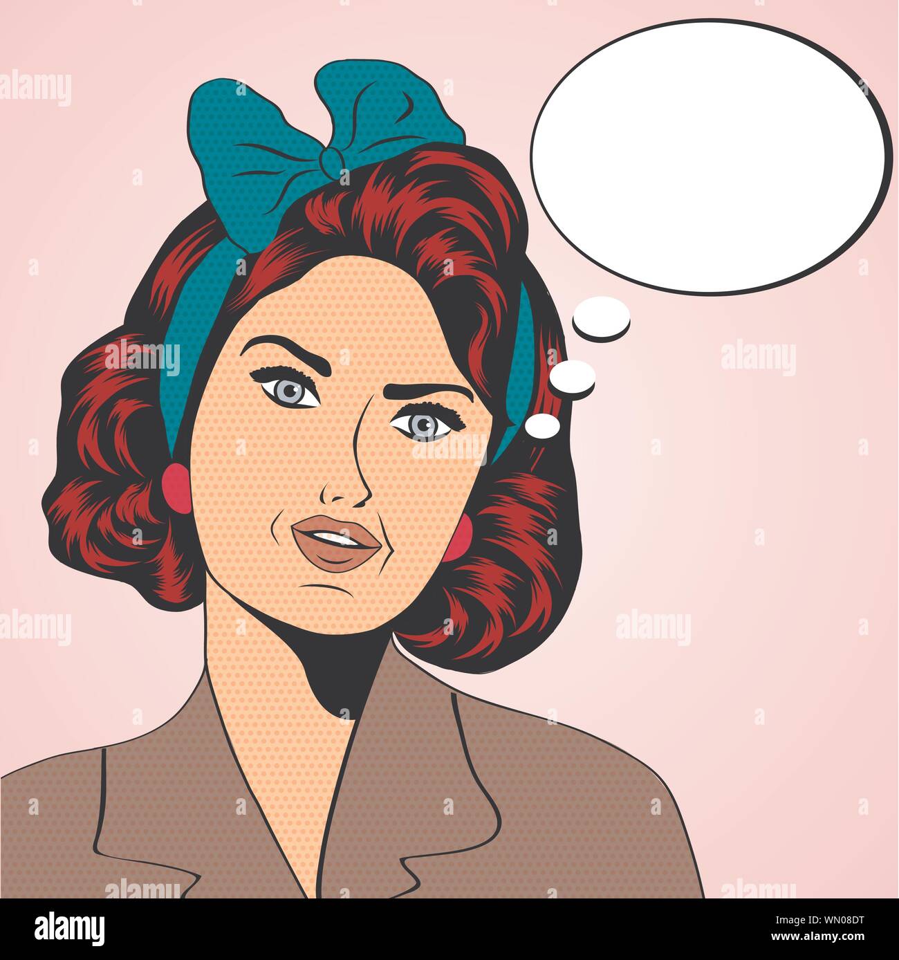 cute retro woman in comics style Stock Vector Image & Art - Alamy