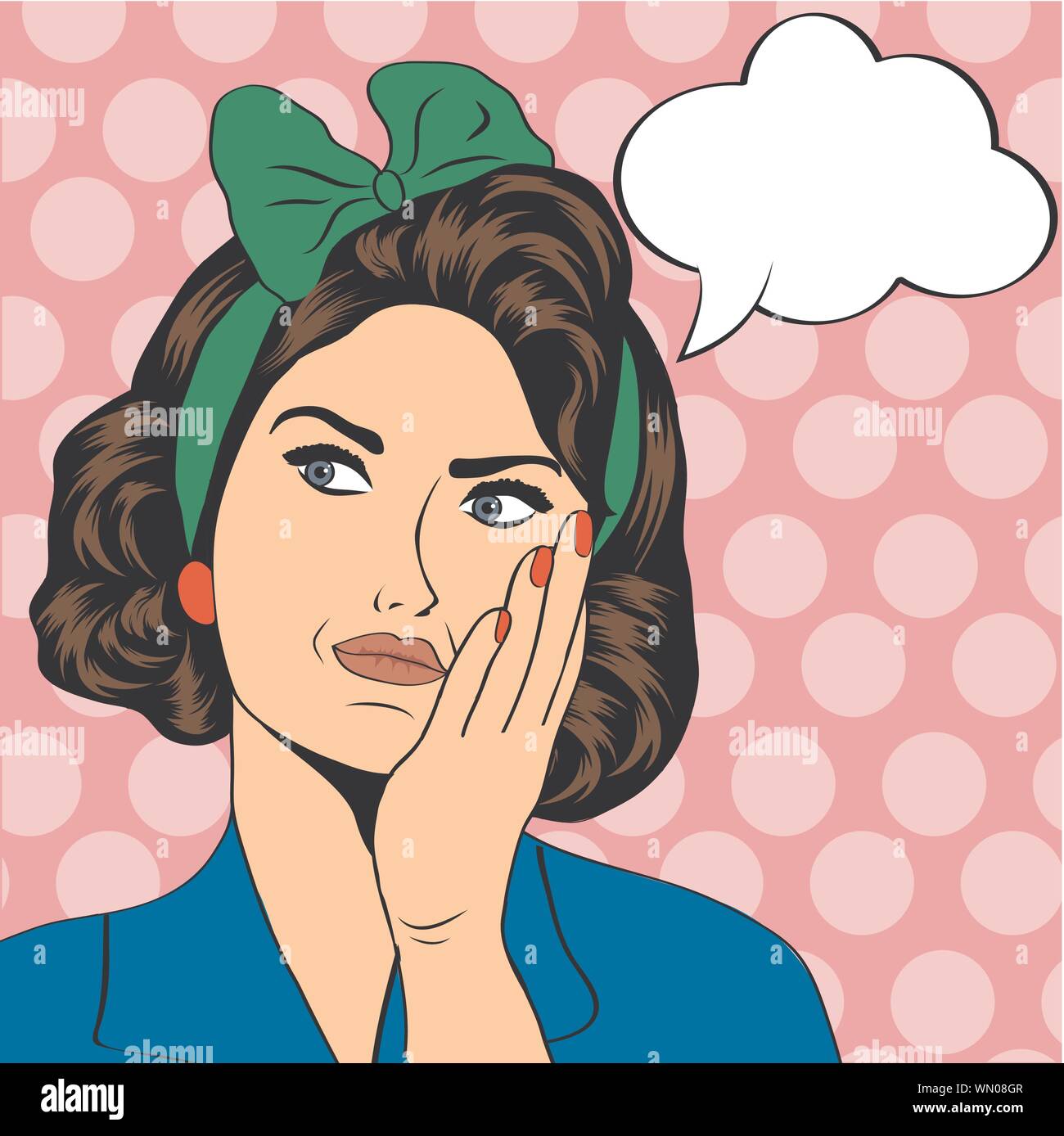 cute retro woman in comics style Stock Vector Image & Art - Alamy