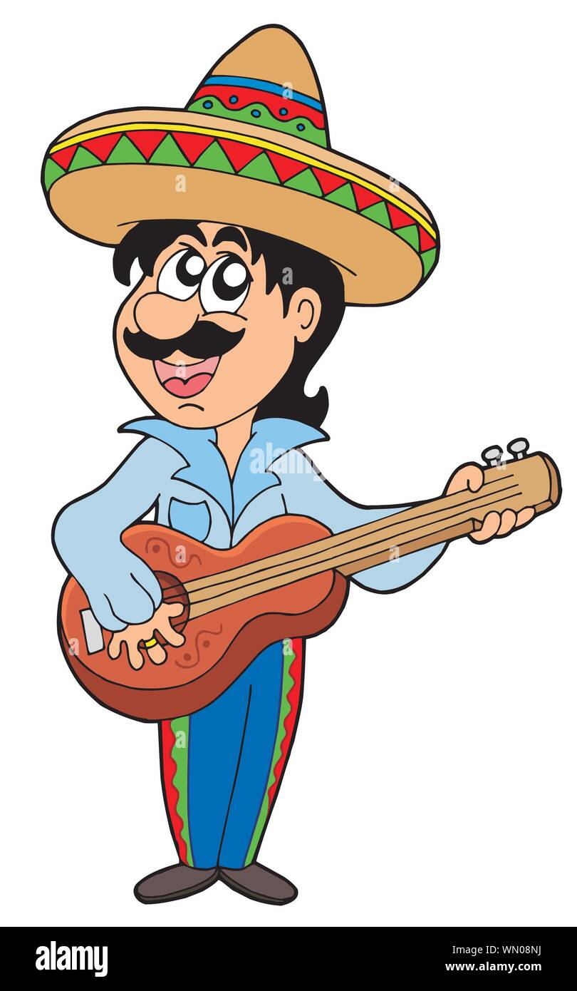 Mexican singer guitar Stock Vector Images - Alamy
