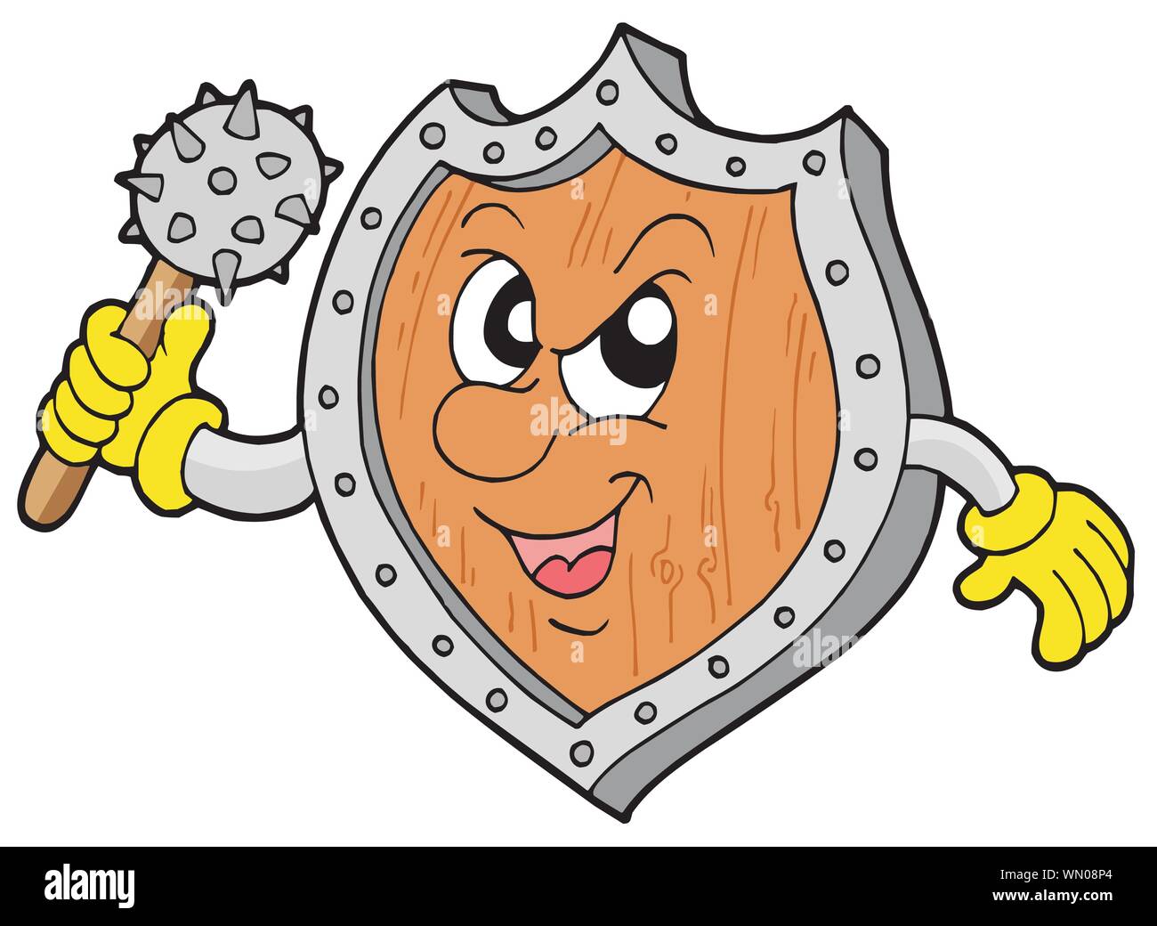 Cartoon wooden shield hi-res stock photography and images - Alamy