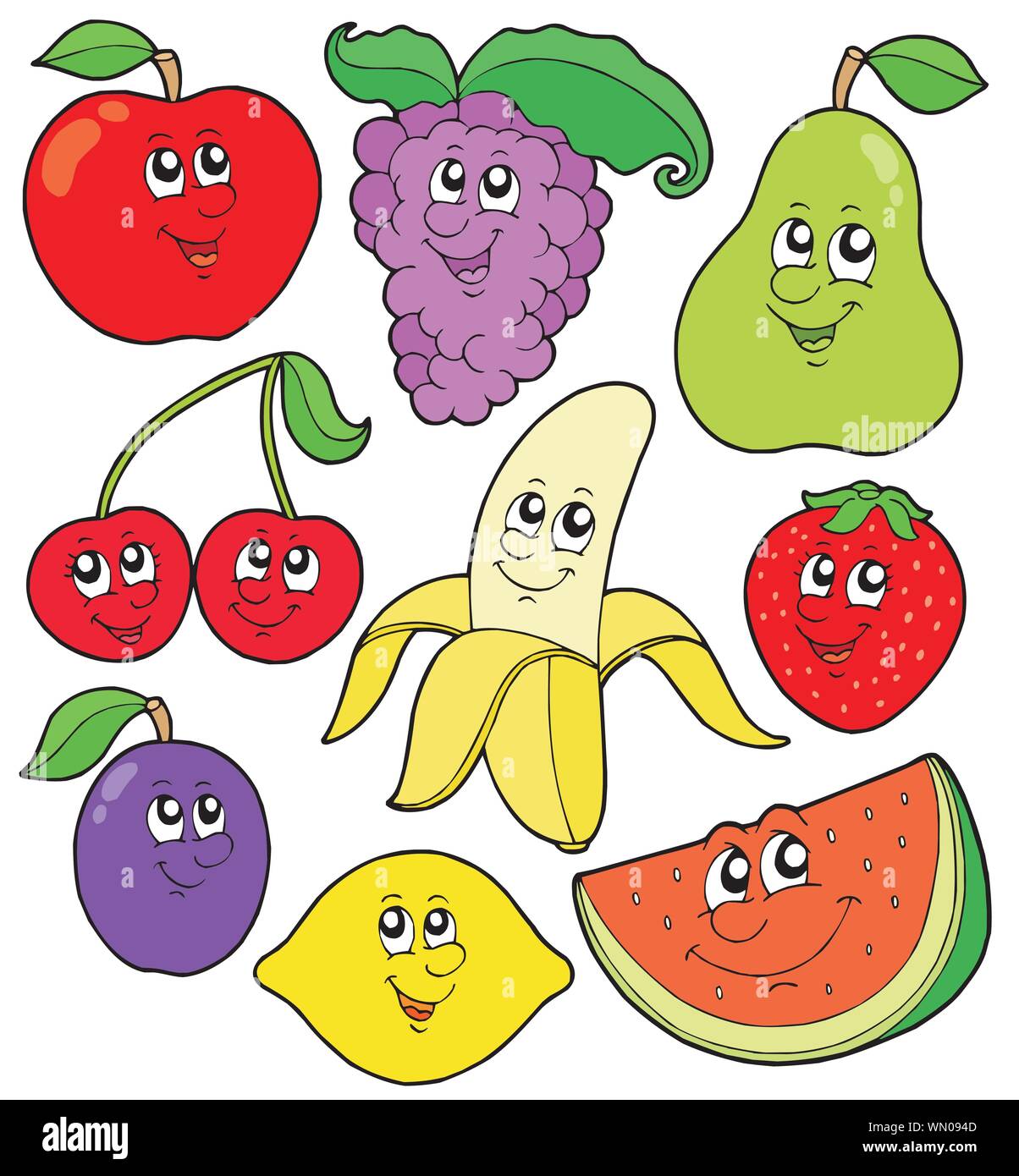 Cartoon fruits collection 1 Stock Vector Image & Art - Alamy