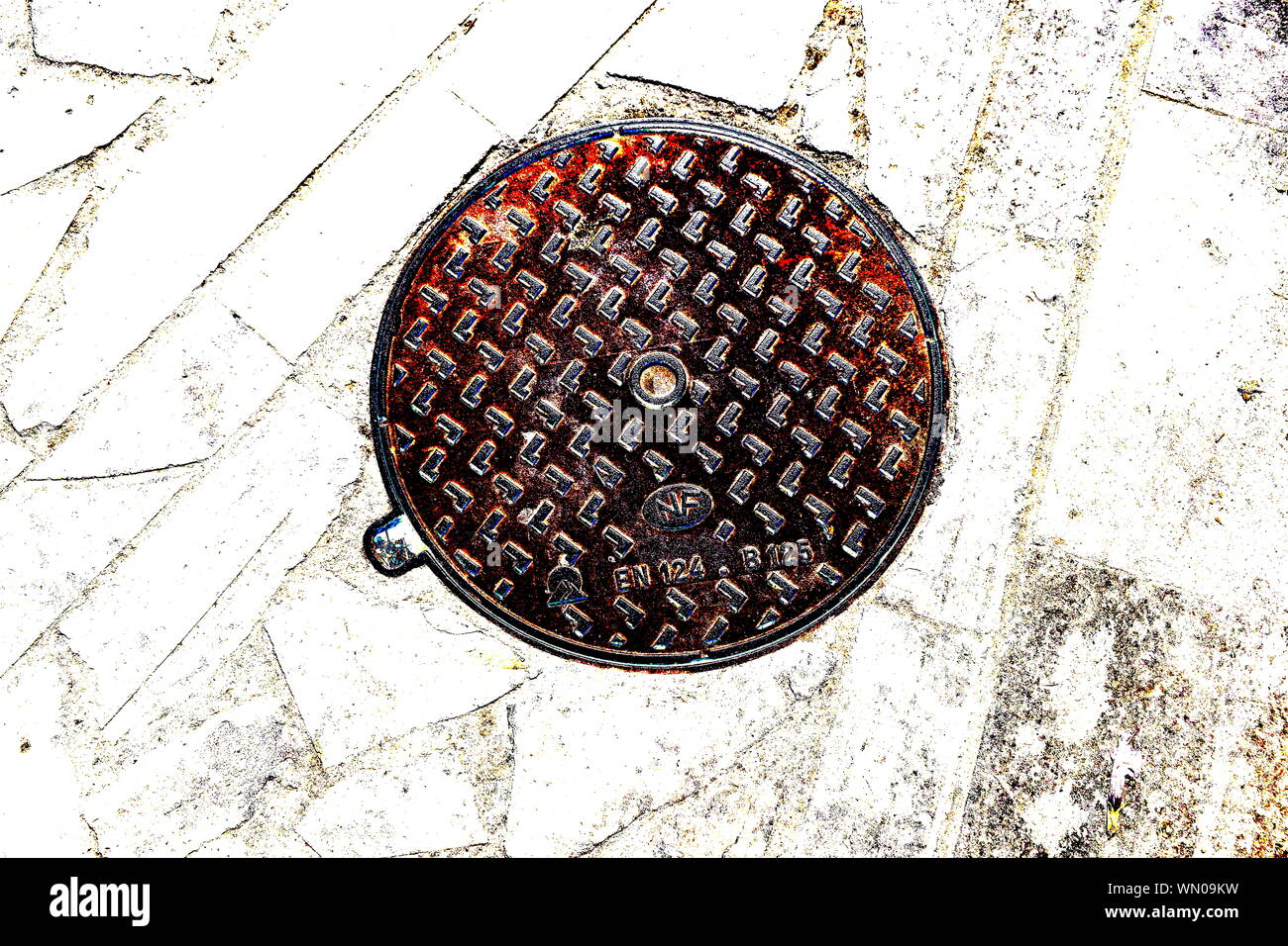 manhole, colorful, many photos, many colors, abstract background Stock ...