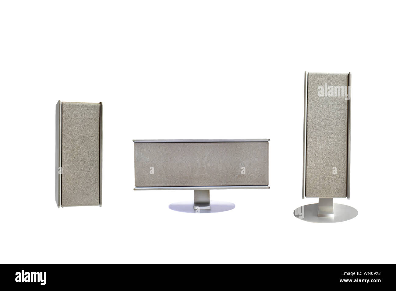 Set of grey sound audio speaker isolated on white background Stock ...