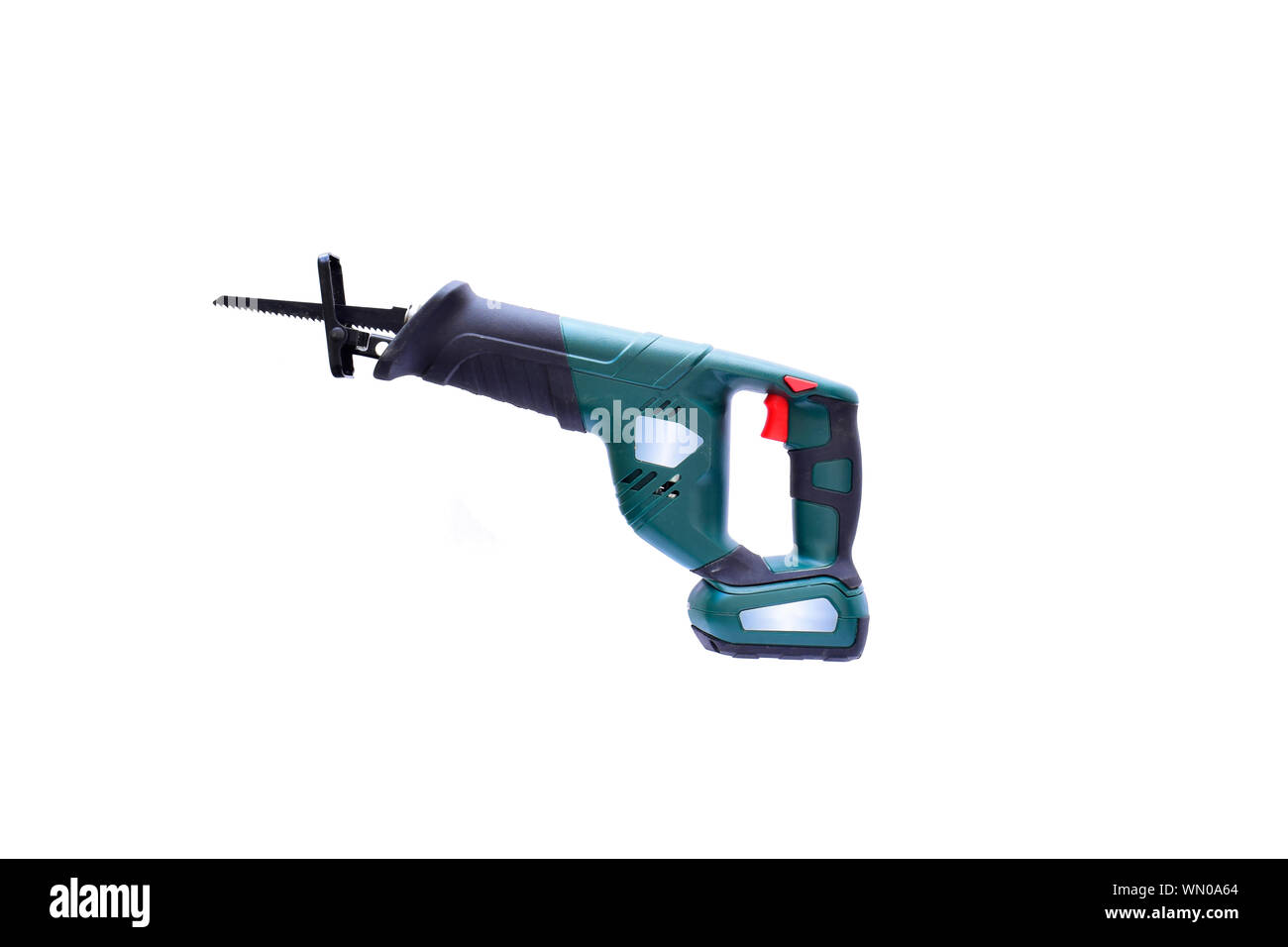 Electric saw machine isolated on white background Stock Photo - Alamy