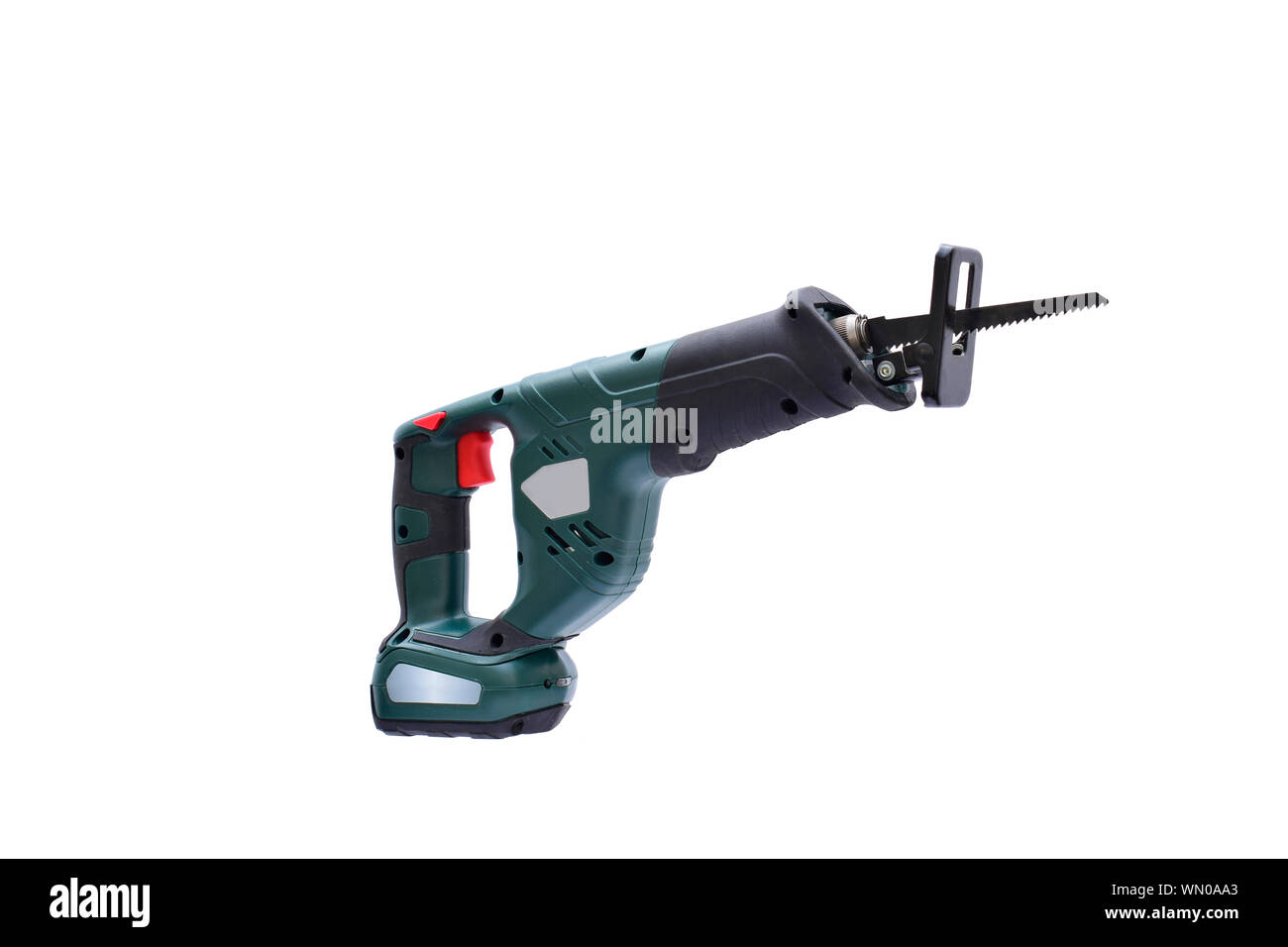 Electric saw machine isolated on white background Stock Photo - Alamy