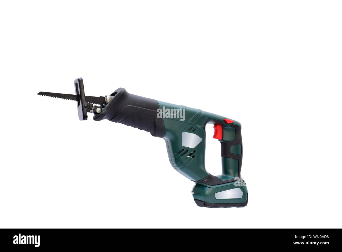 Electric saw machine isolated on white background Stock Photo - Alamy