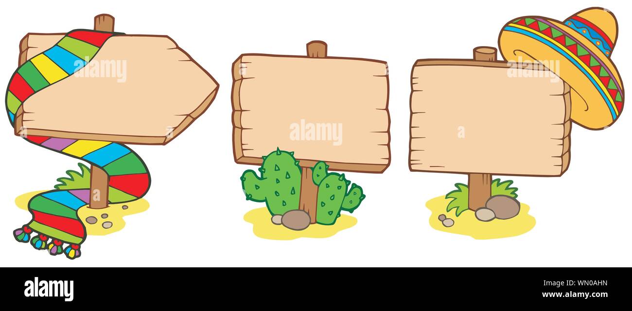 Mexican wooden signs Stock Vector Image & Art - Alamy