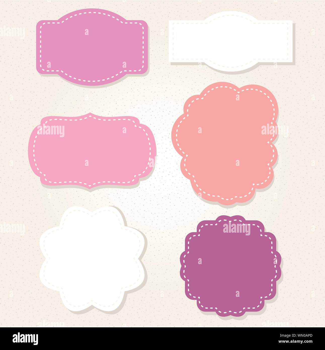 Cute Vintage labels set in pastel colors Stock Vector Image & Art - Alamy