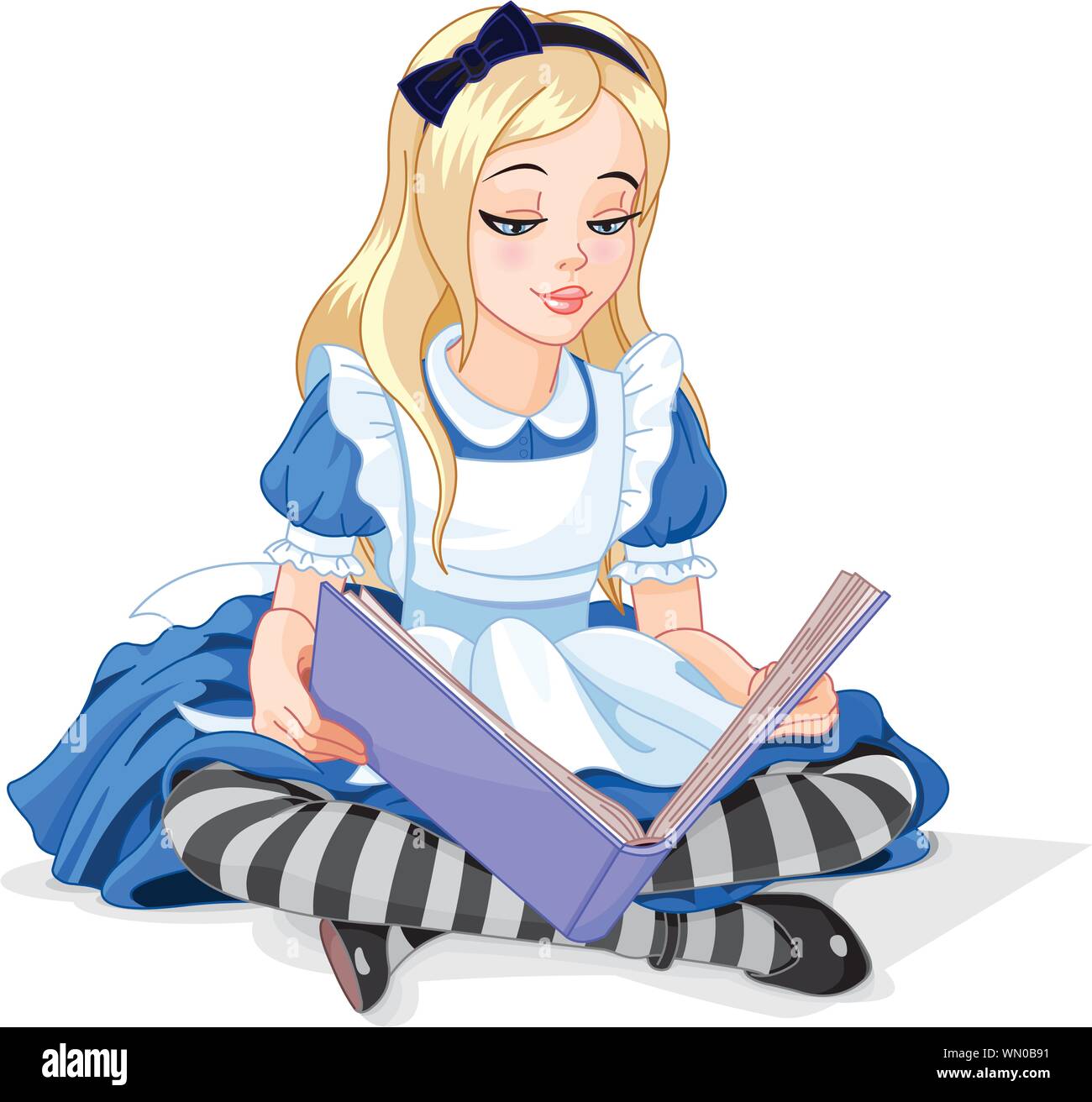 Alice reading a book Stock Vector Image & Art - Alamy