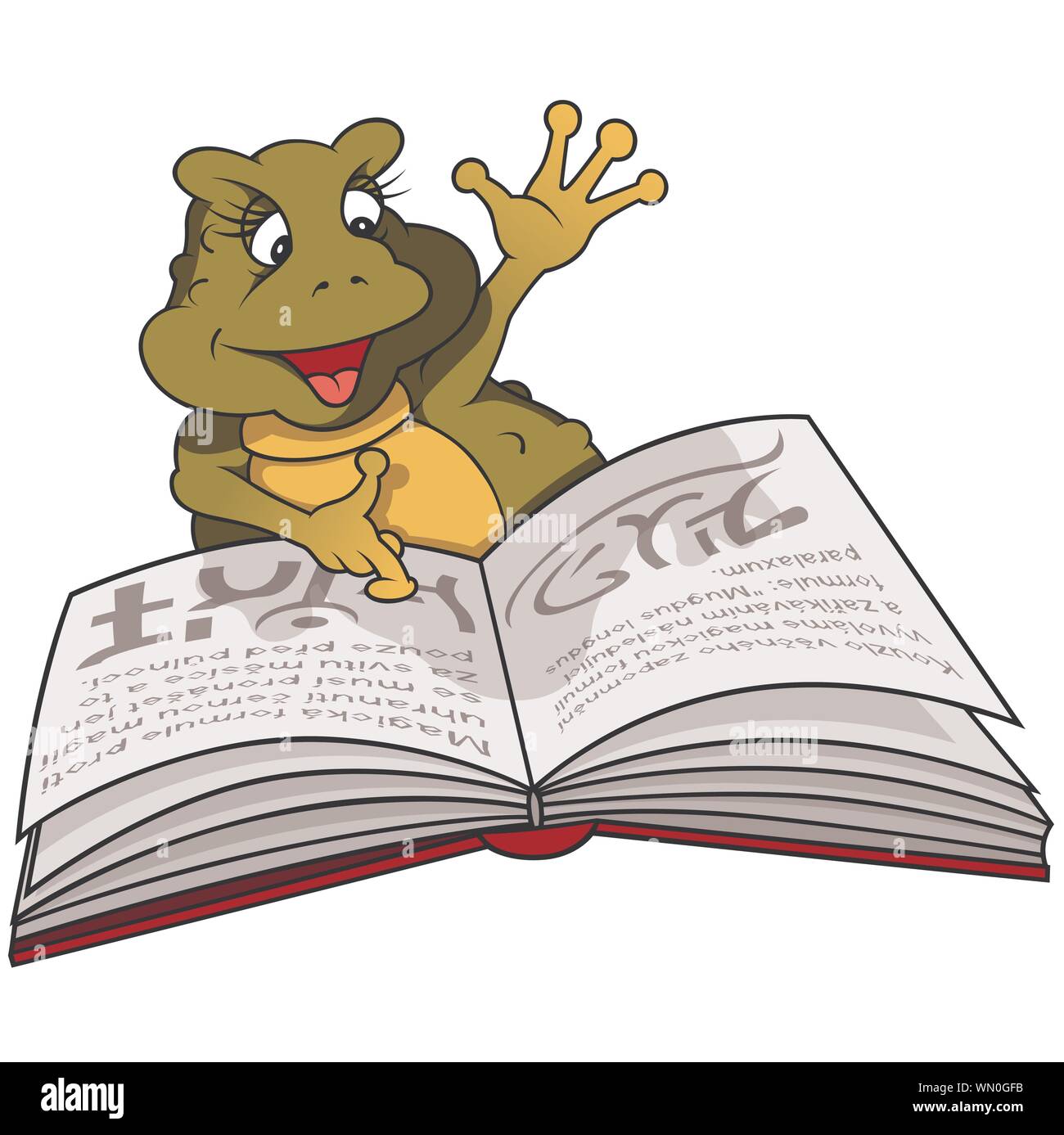 Frog And Book Stock Vector Image & Art - Alamy