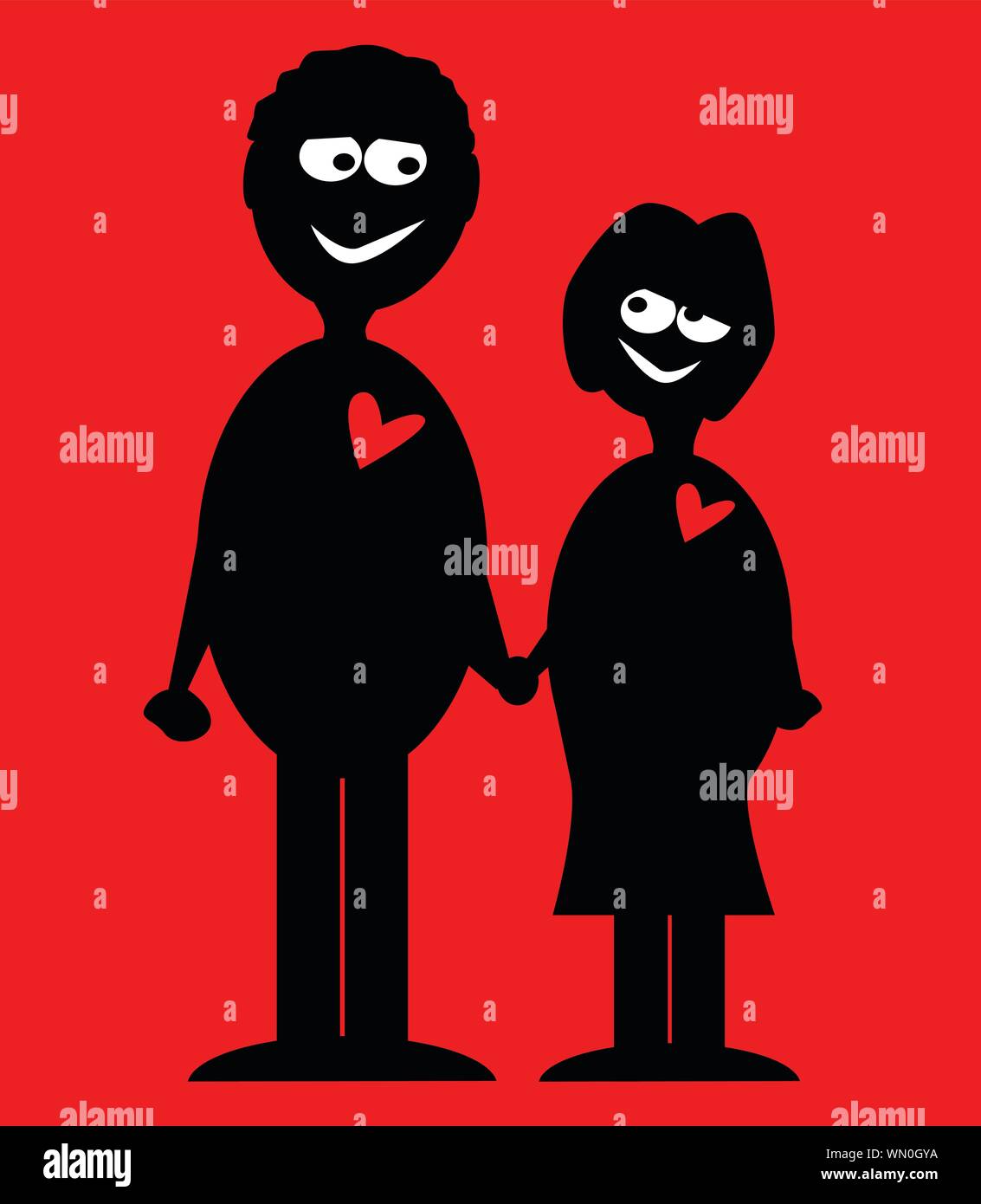 Boy holding red heart Stock Vector Images - Alamy