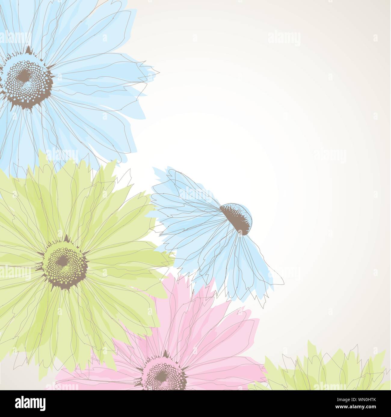 Abstract background with pastel flowers. vector illustration Stock ...
