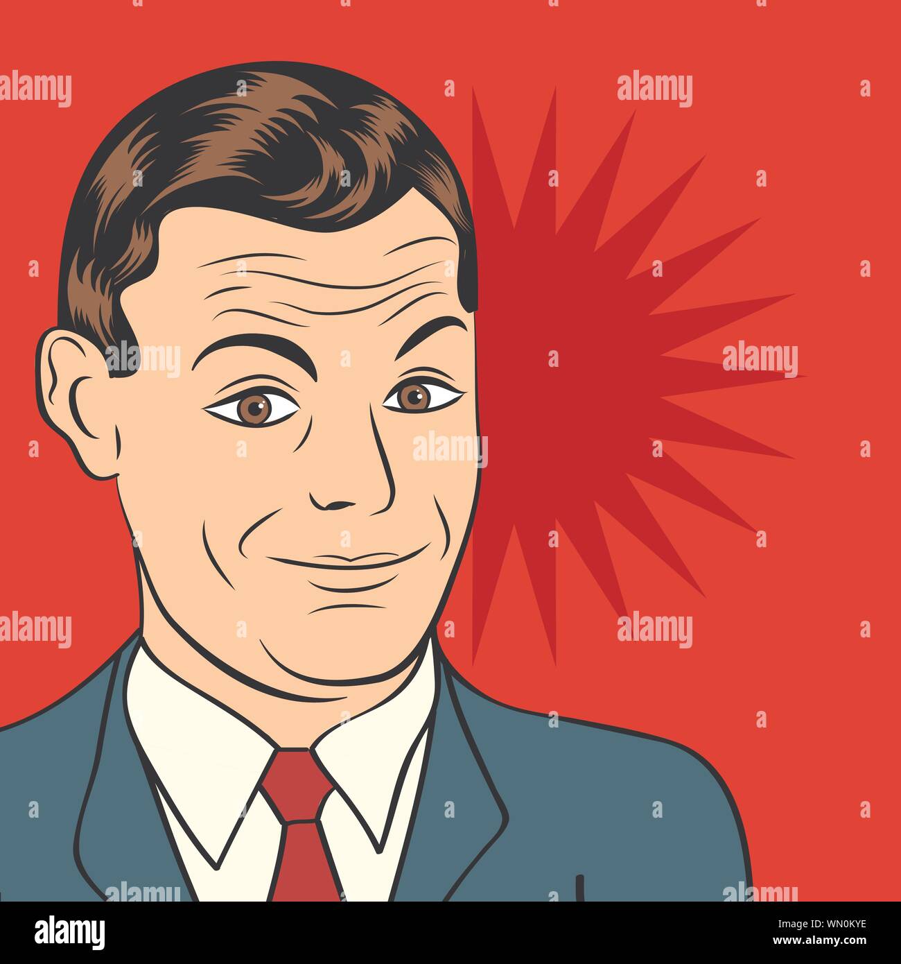 smiling businessman, pop art style illustration Stock Vector Image ...