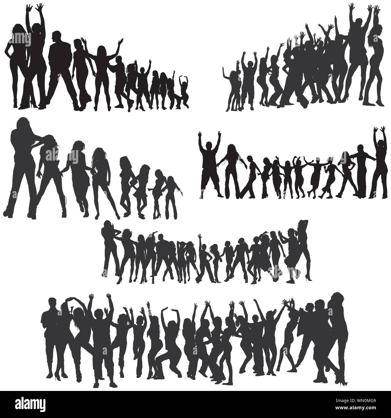 Concert crowd silhouettes Cut Out Stock Images & Pictures - Alamy
