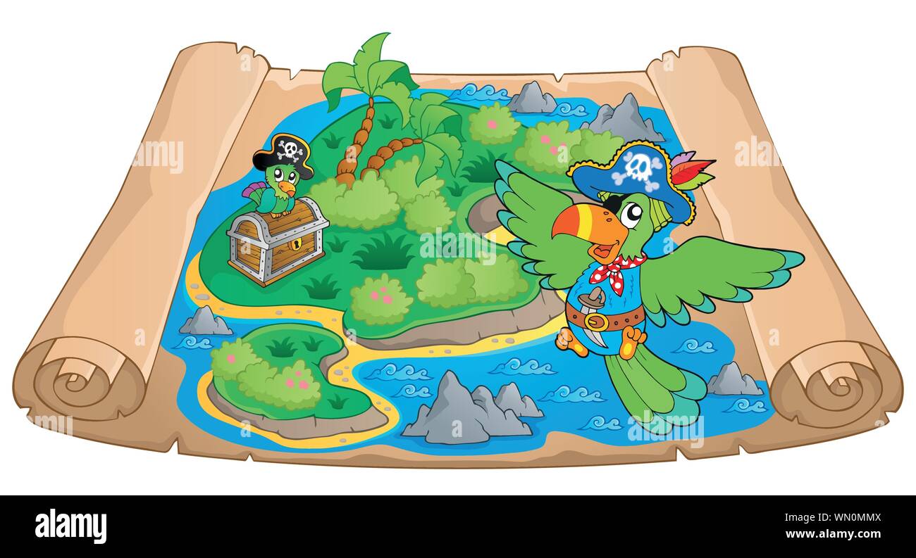 Treasure map theme image 6 Stock Vector Image & Art - Alamy
