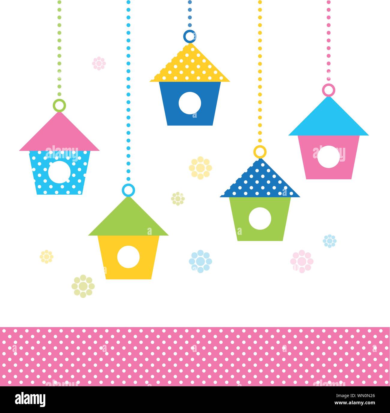 Cute spring colorful Bird houses set ( vector Stock Vector Image & Art ...