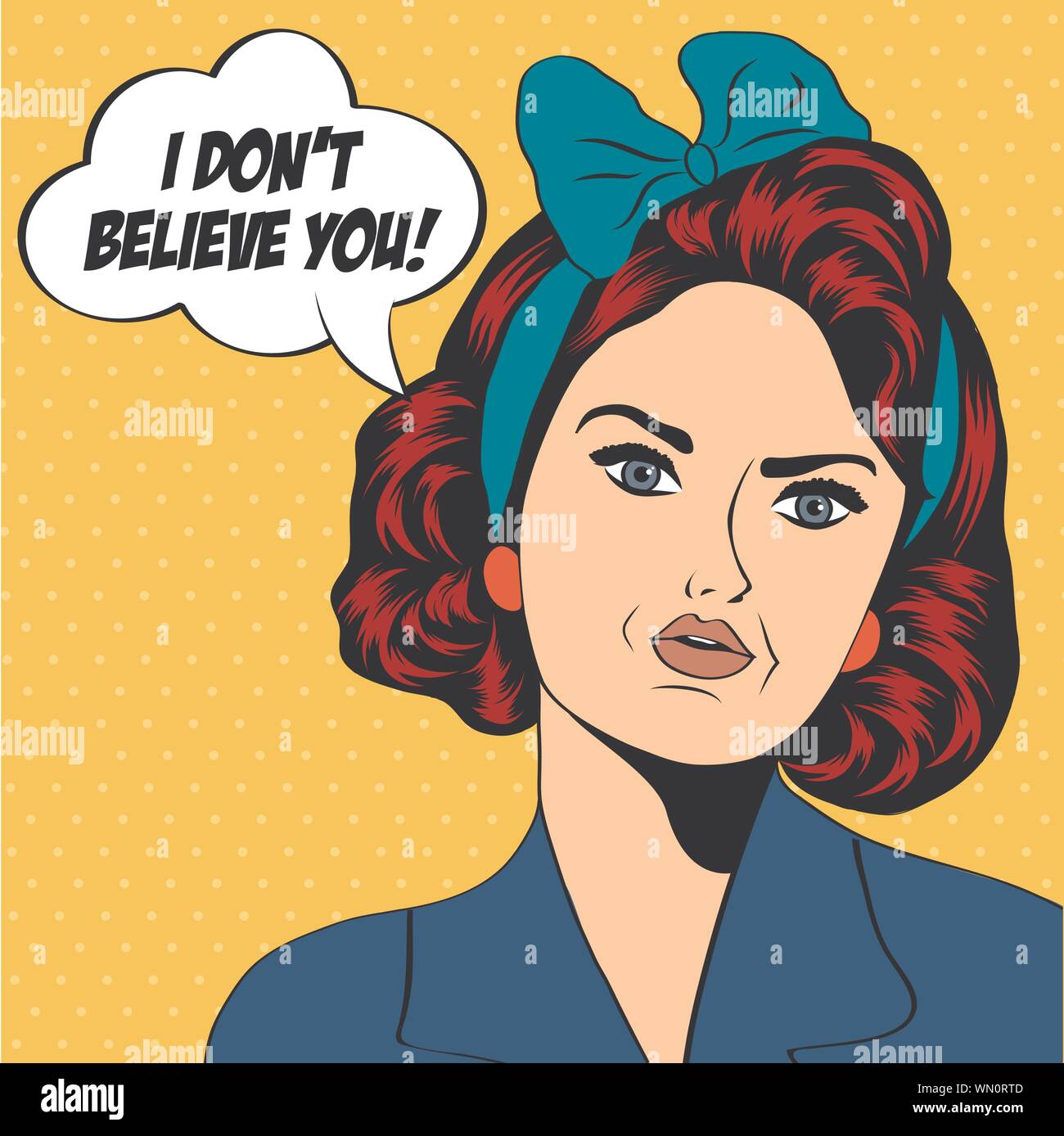 cute retro woman in comics style Stock Vector Image & Art - Alamy