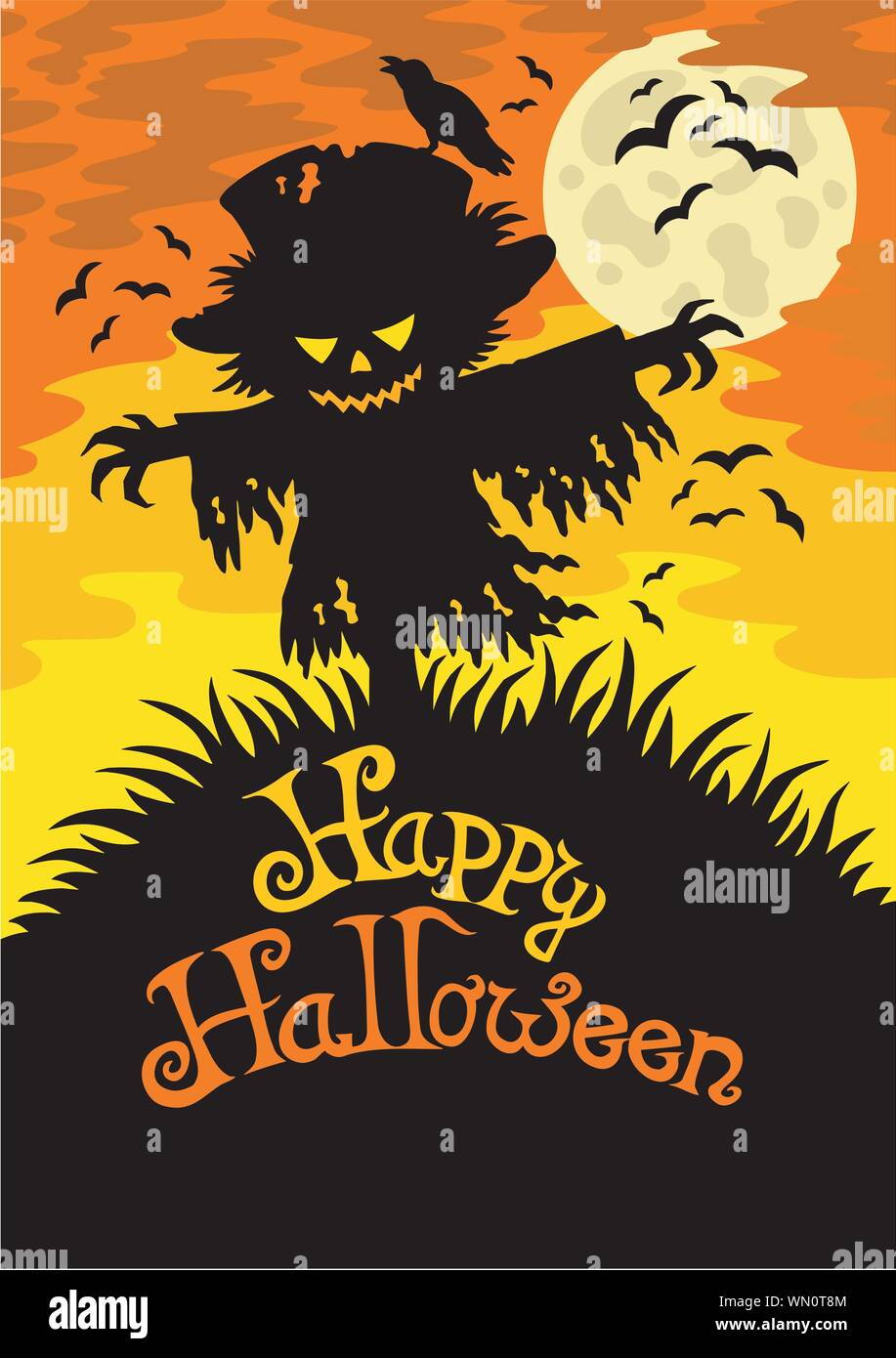 Vector illustration scarecrow full Stock Vector Images - Alamy
