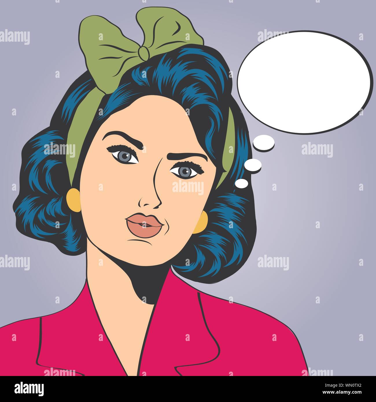 cute retro woman in comics style Stock Vector Image & Art - Alamy