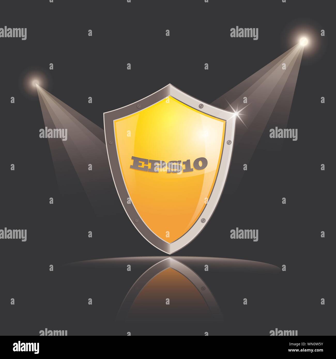 vector shield with metallic border and lights Stock Vector Image & Art ...
