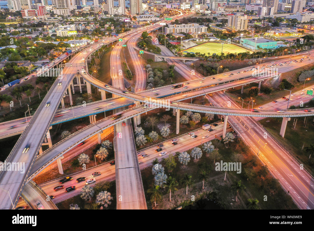 Highway bridges in Miami, USA Stock Photo - Alamy