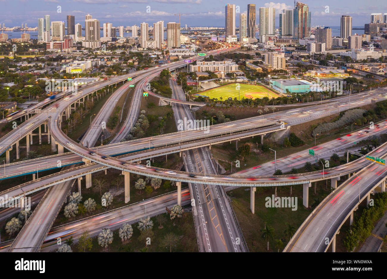 Highway bridges in Miami, USA Stock Photo - Alamy