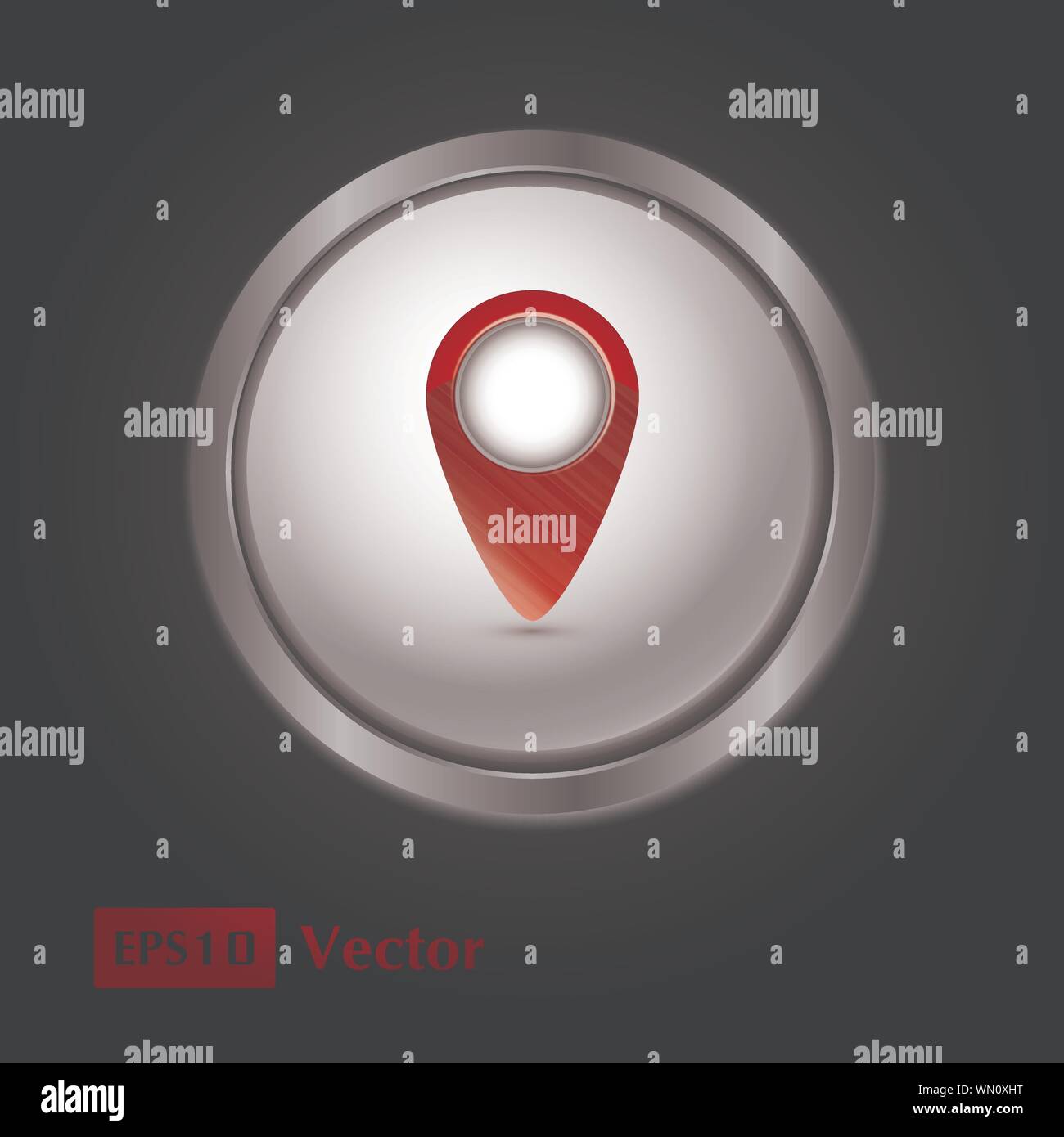 vector web button with map marker Stock Vector Image & Art - Alamy