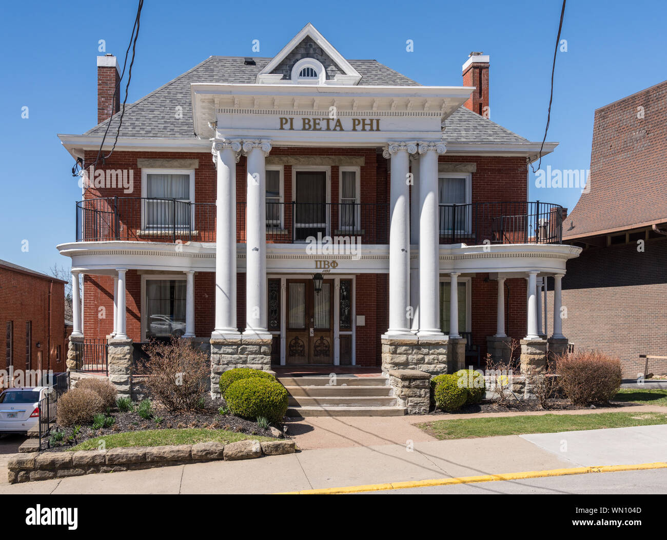 Pi Beta Phi Greek Life building at WVU in Morgantown, WV Stock Photo ...