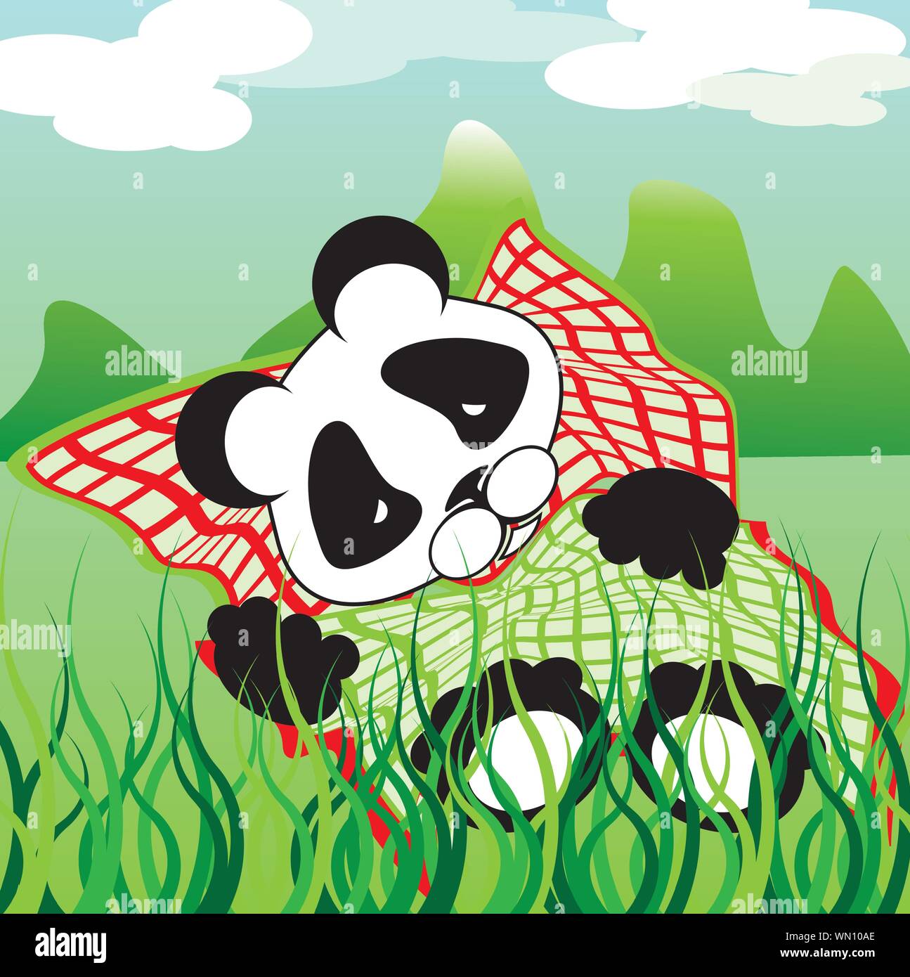 Quilt landscape Stock Vector Images - Alamy