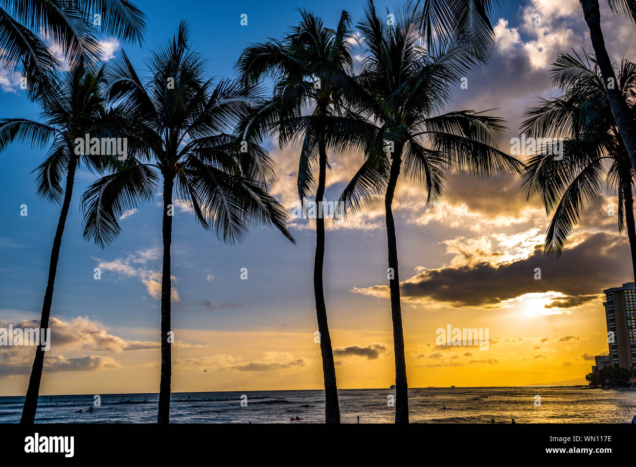 Sunset in Hawaii Stock Photo - Alamy