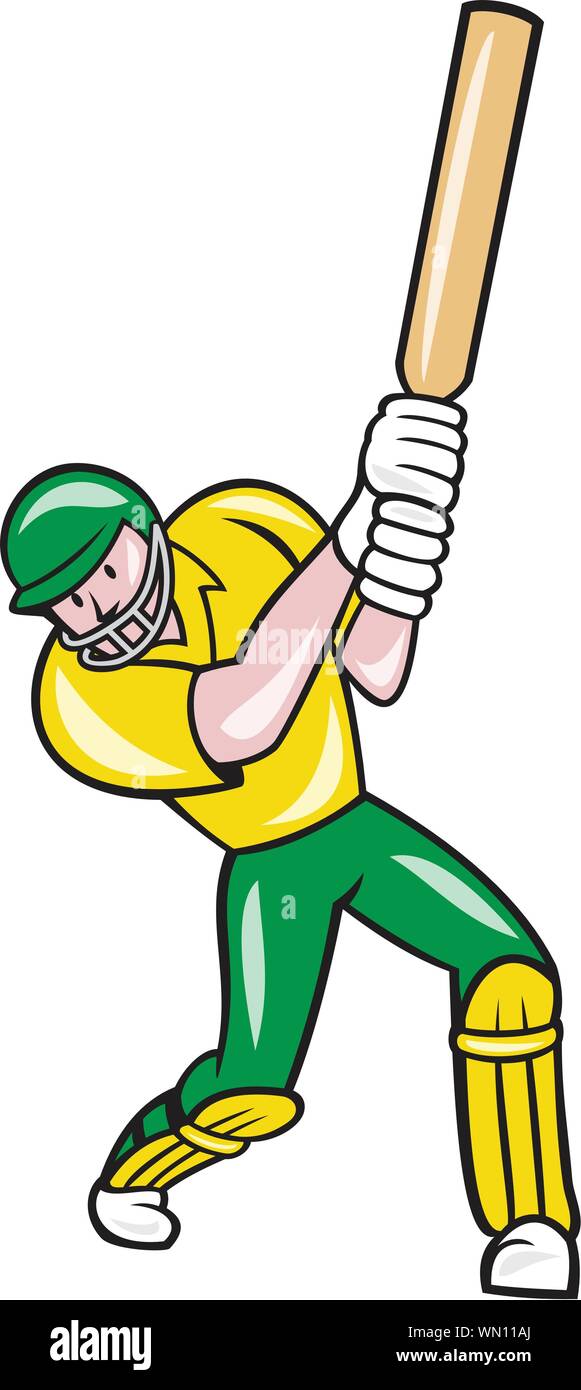 Cricket player batsman batting cartoon Cut Out Stock Images & Pictures ...