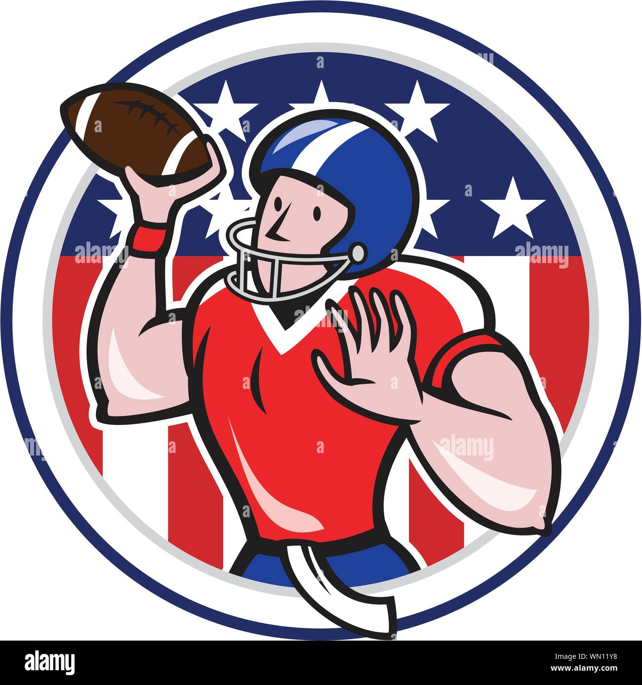Throwing Football Cartoon Stock Photos Throwing Football
