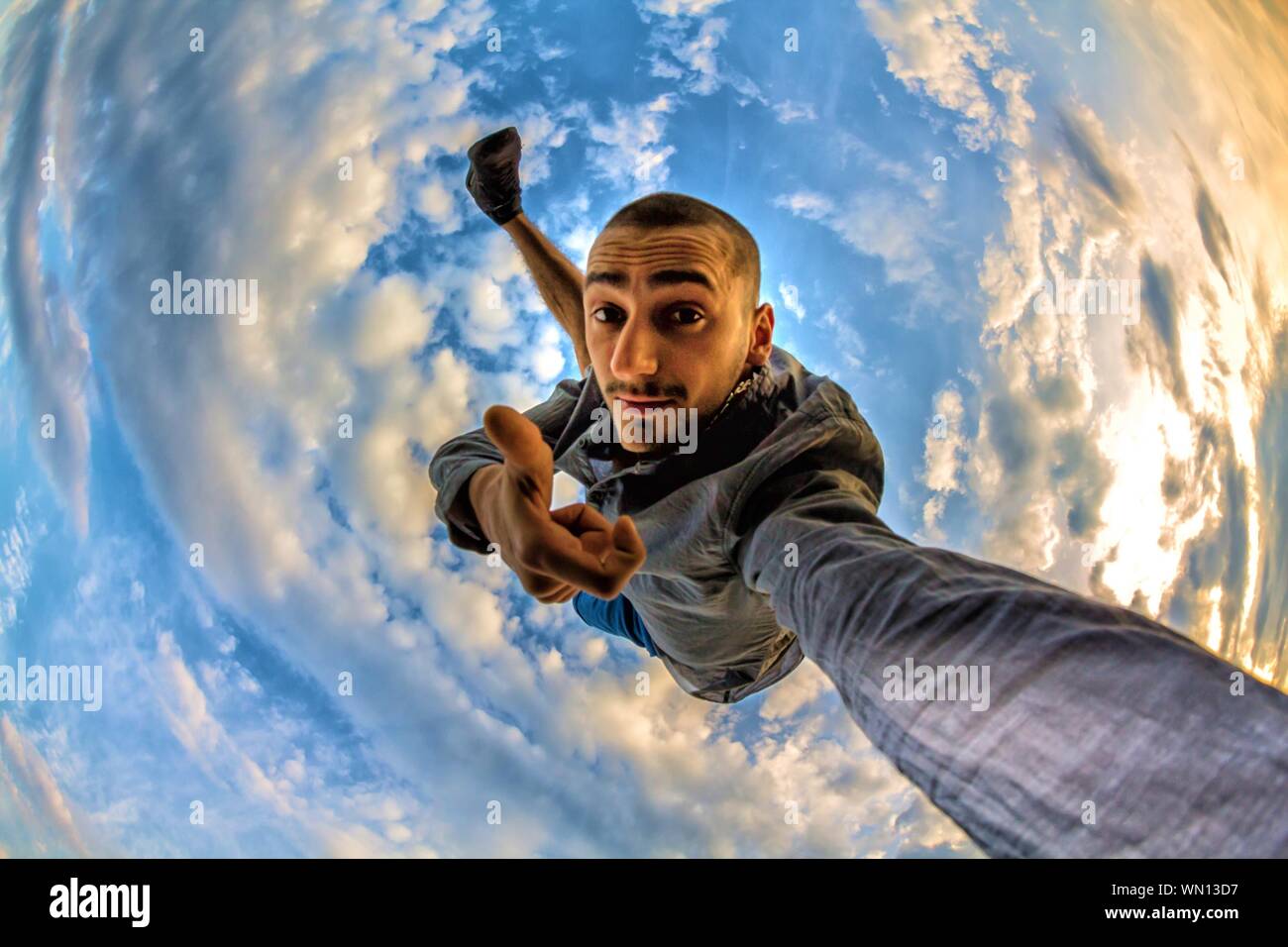 Portrait sky clouds looking up hi-res stock photography and images - Alamy