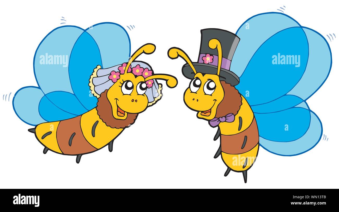 Honey bees wedding couple Stock Vector Image & Art - Alamy