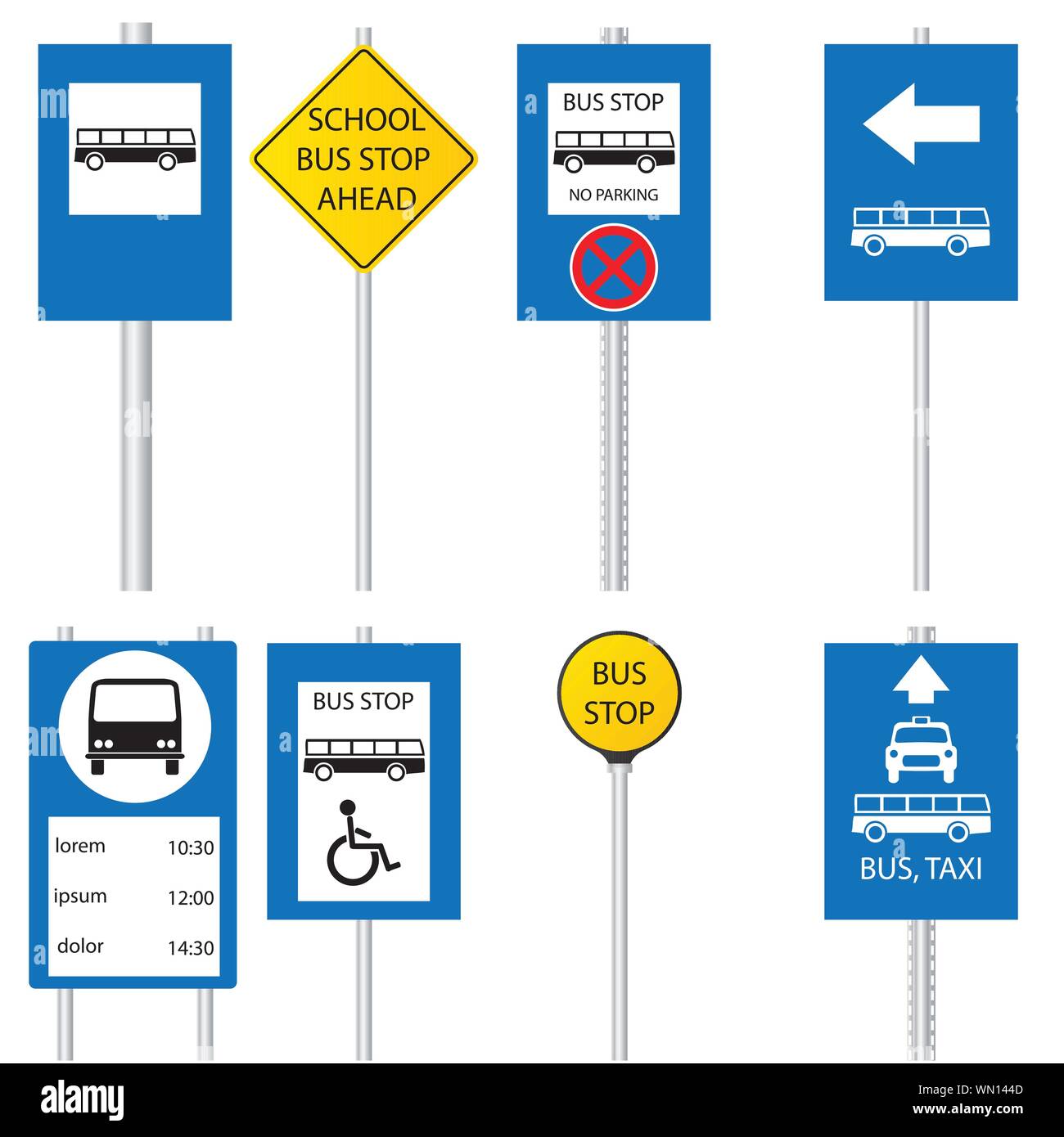 Various bus stop signs Stock Vector Image & Art - Alamy