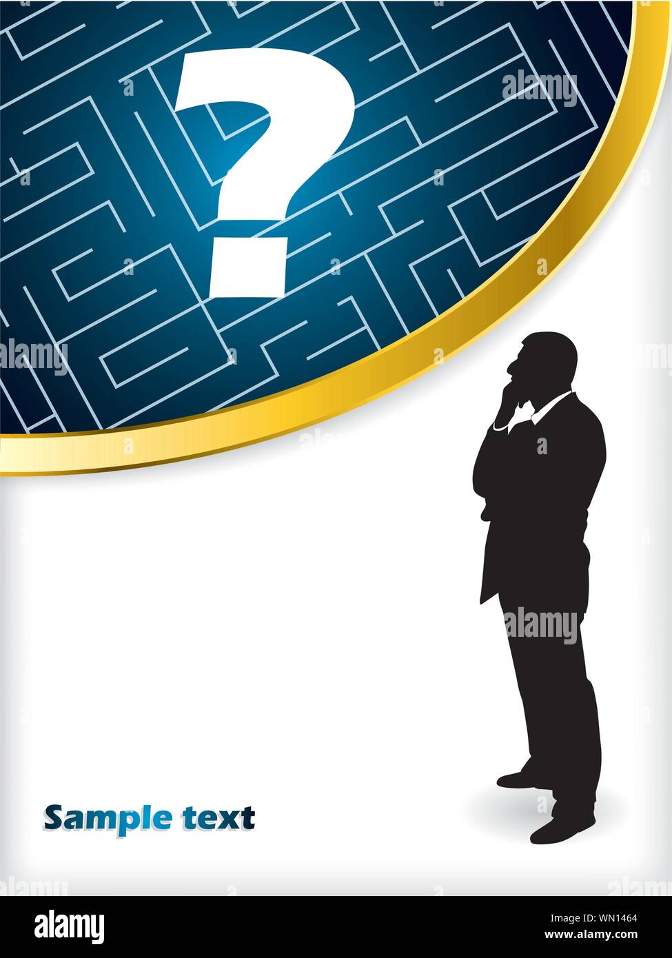 Thinking business man brochure Stock Vector Image & Art - Alamy