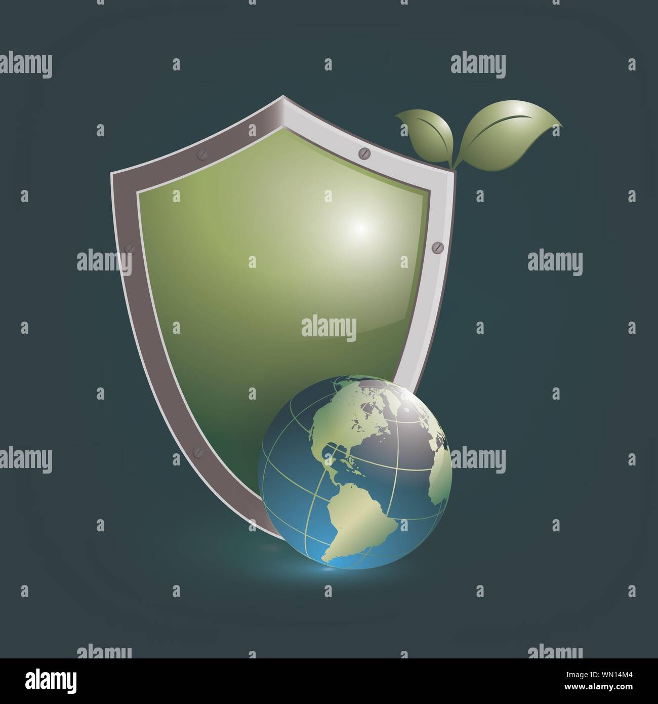 vector concept with globe and shield Stock Vector Image & Art - Alamy