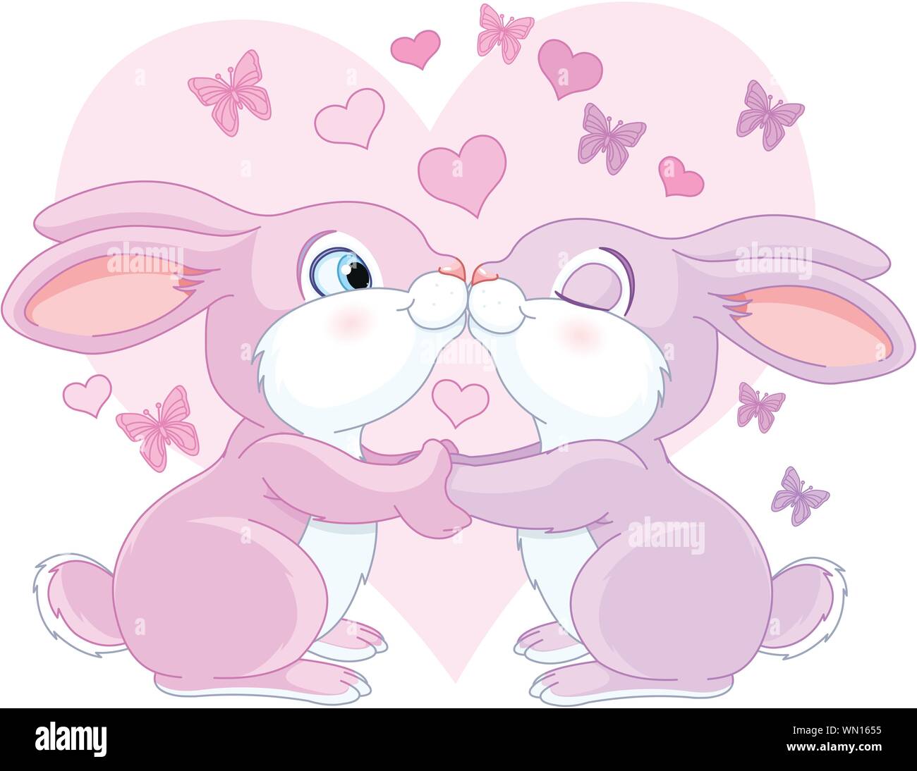 Cute easter couple rabbit heart hi-res stock photography and images - Alamy