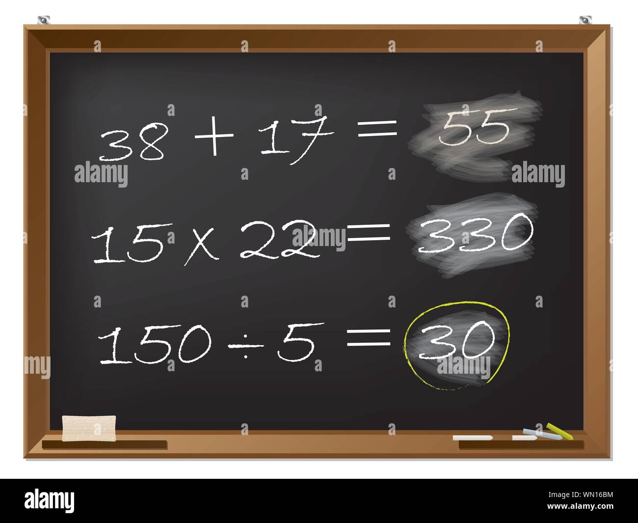 Blackboard with math excercises Stock Vector Image & Art - Alamy