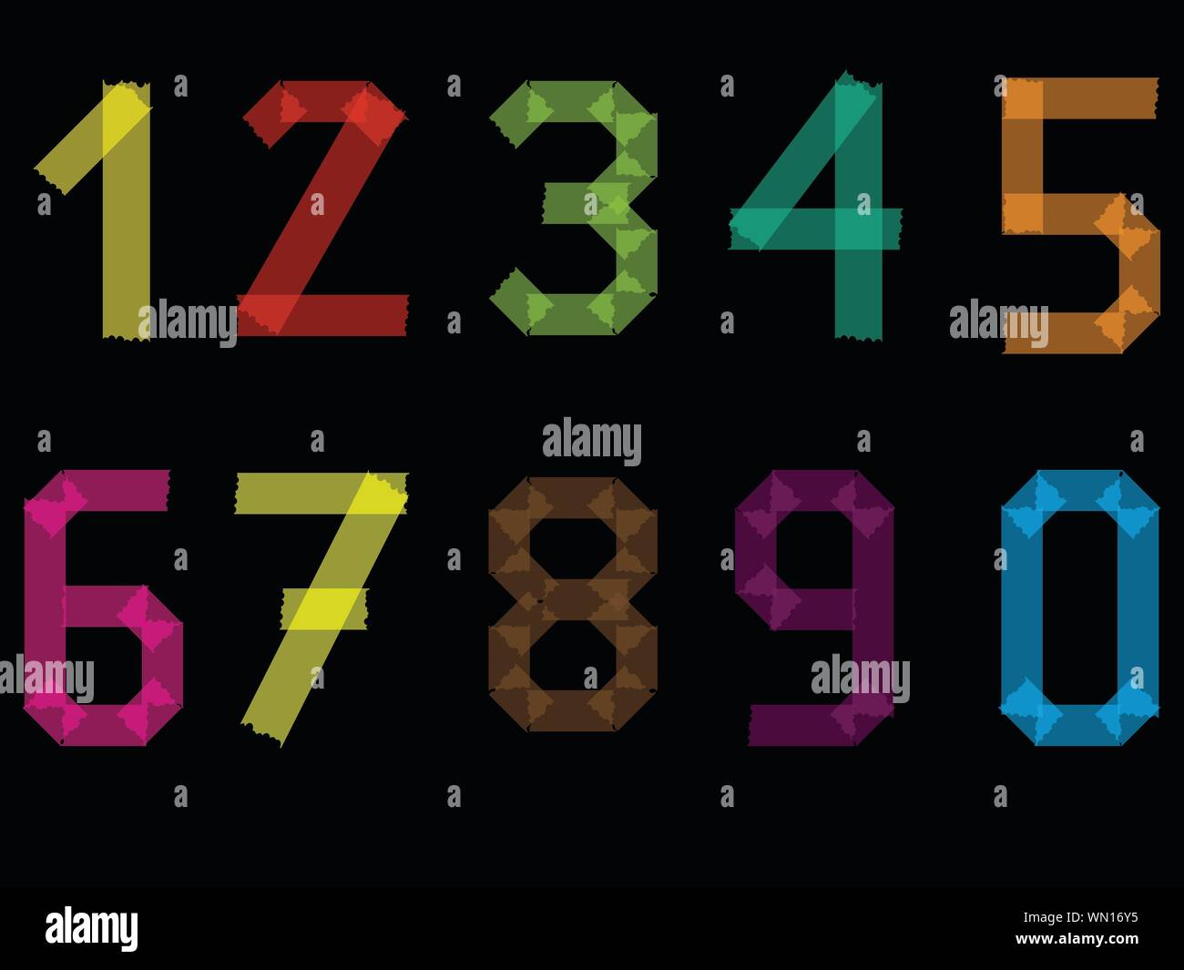Number set from 1 to 9 including 0 Stock Vector Image & Art - Alamy